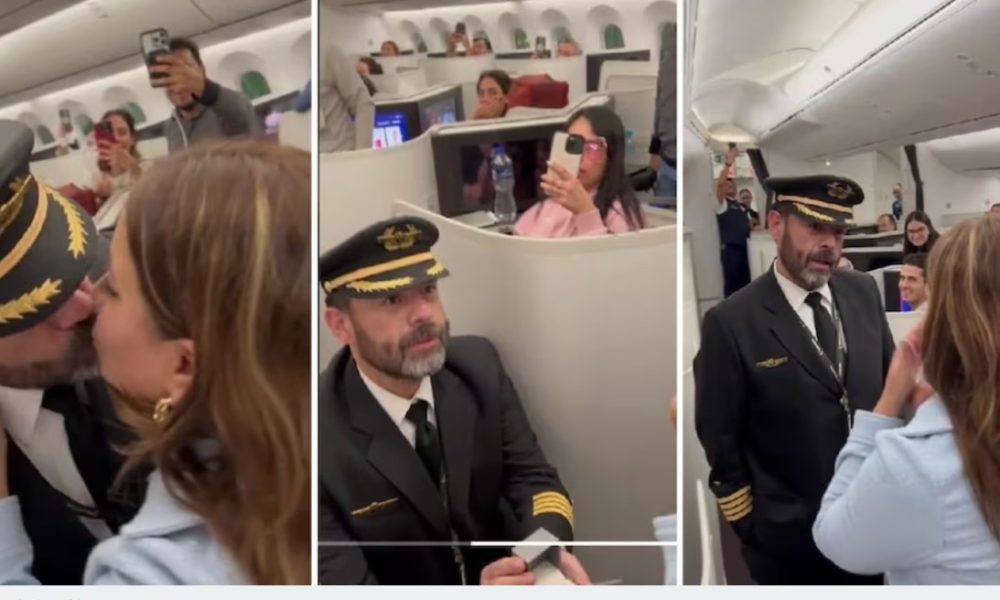 ¡Romántico! Piloto sorprende a su novia al pedirle matrimonio en pleno ...